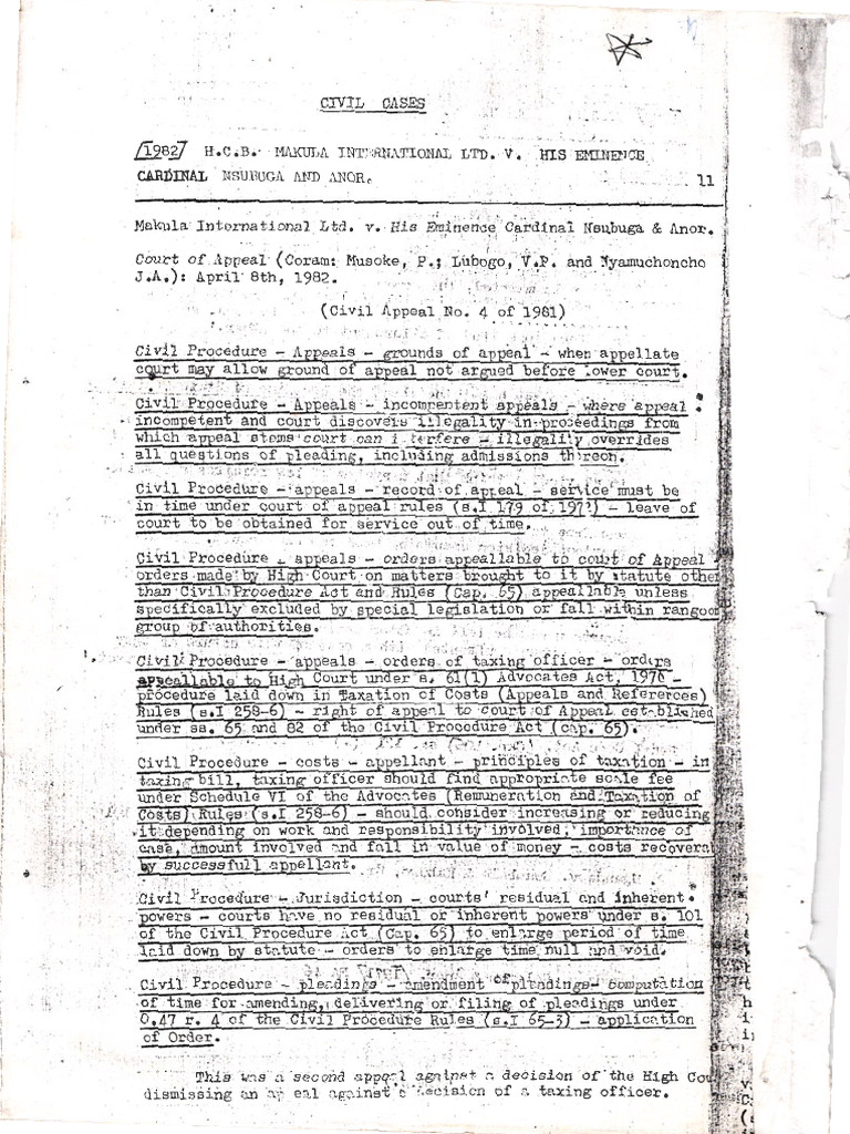 Makula International v Nsubuga Case Summary | PDF | Legal Procedure ...