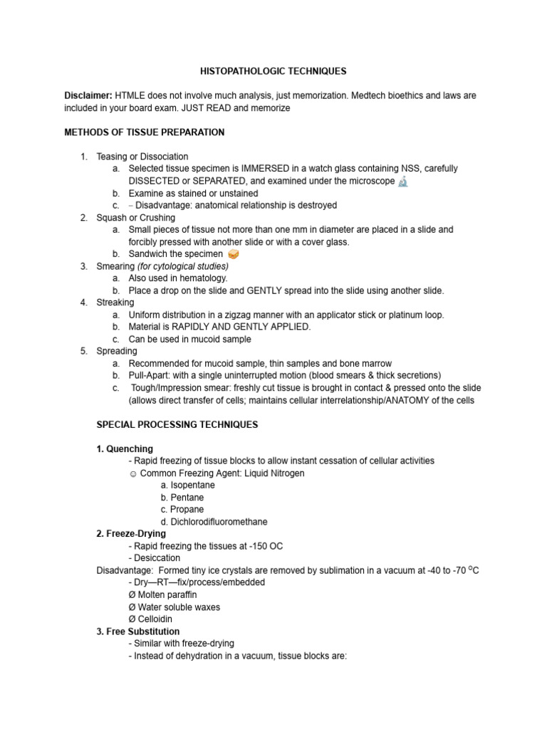 Histopathologic Techniques | PDF | Fixation (Histology) | Histology