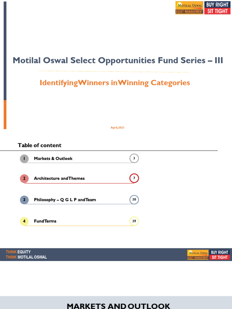 Mosl Sop3 Deck-15 Apr 21 | PDF | Private Equity | Outsourcing