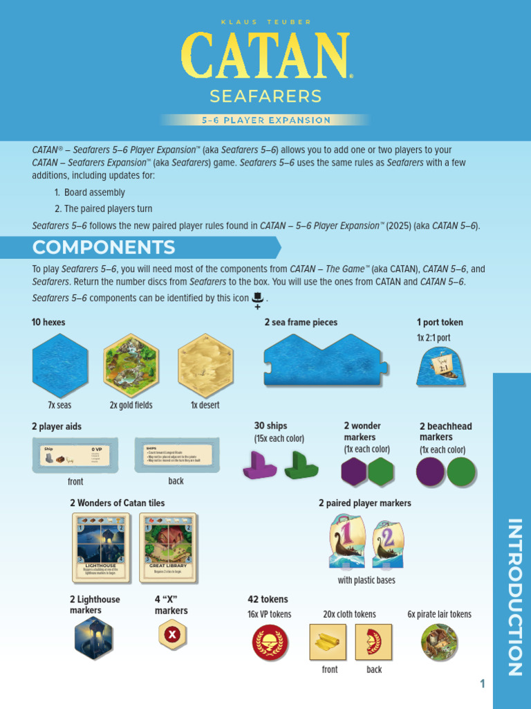 CATAN RULES-Seafarers 6 Players | PDF | Gaming | Board Games
