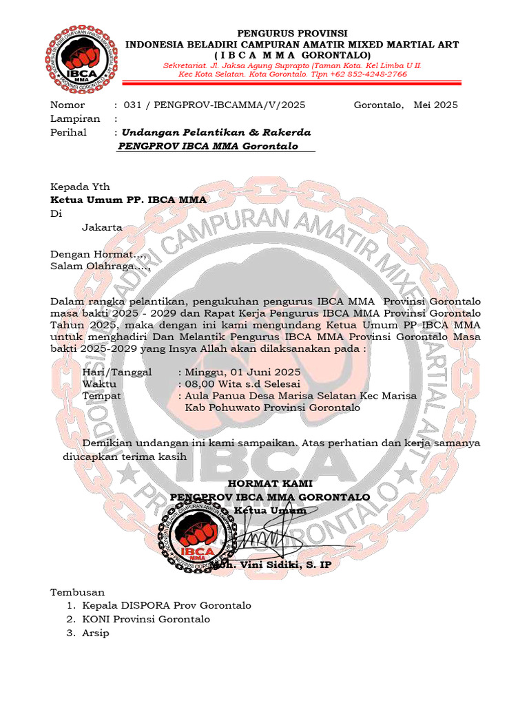 UNDANGAN Pelantikan Dan Rakerda | PDF