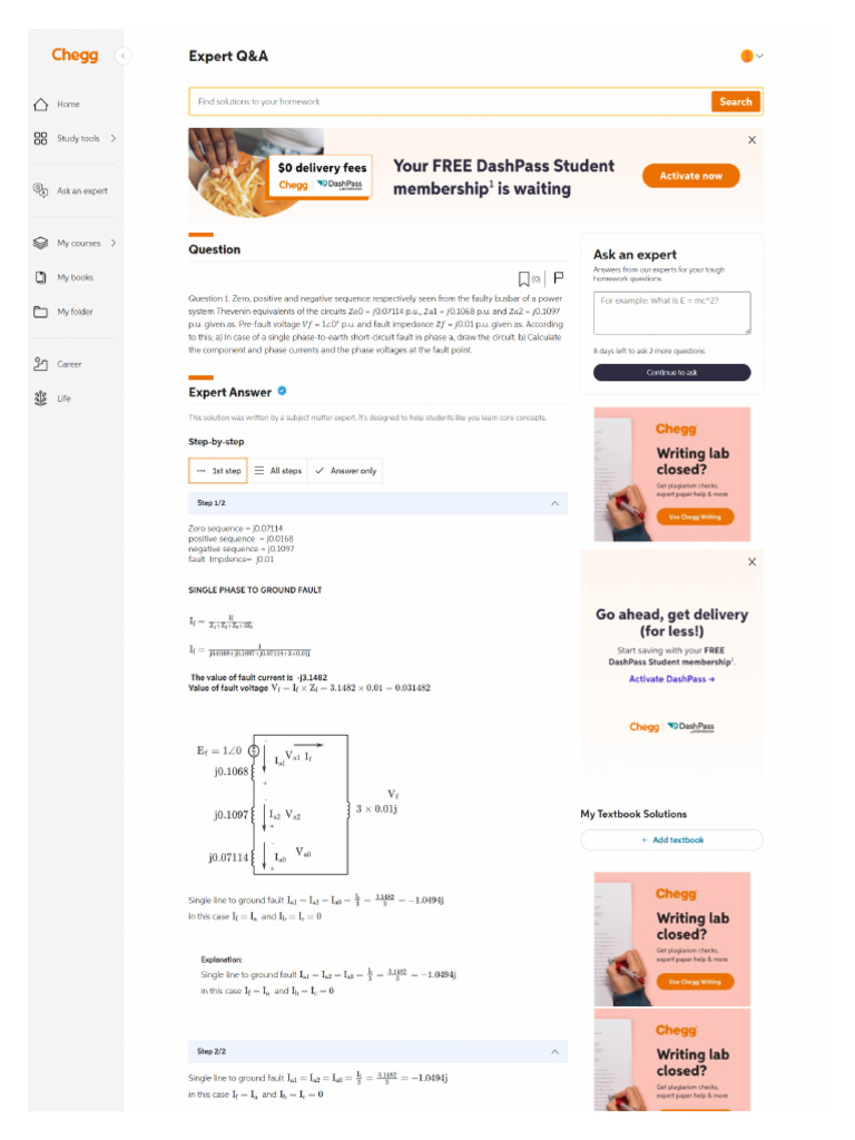 Screencapture Chegg Homework Help Questions and Answers Question 1 Zero Positive Negative ...