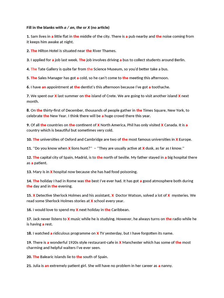 Articles or No Articles - Kopya | PDF | Dr. Watson | Sherlock Holmes