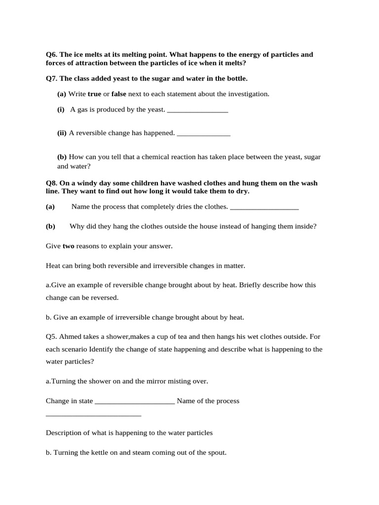 Revision 2. States of Matter | PDF | Water | Heat