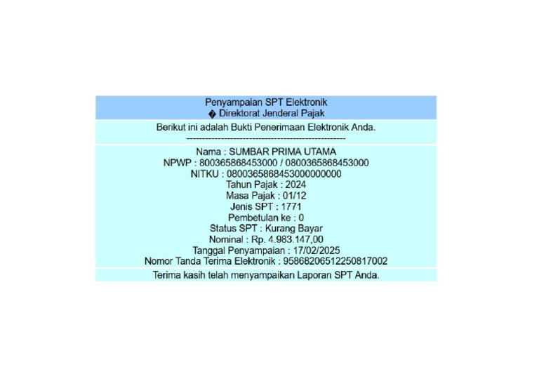 Bpe SPT Badan 2024 | PDF