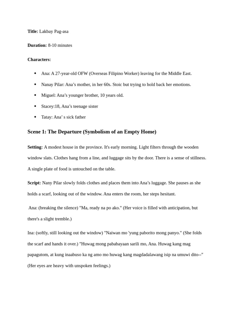 Lakbay Pagasa Script (STEM) | PDF