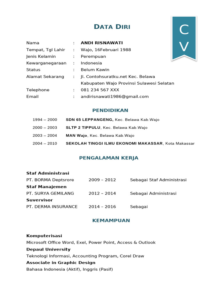 Format CV | PDF