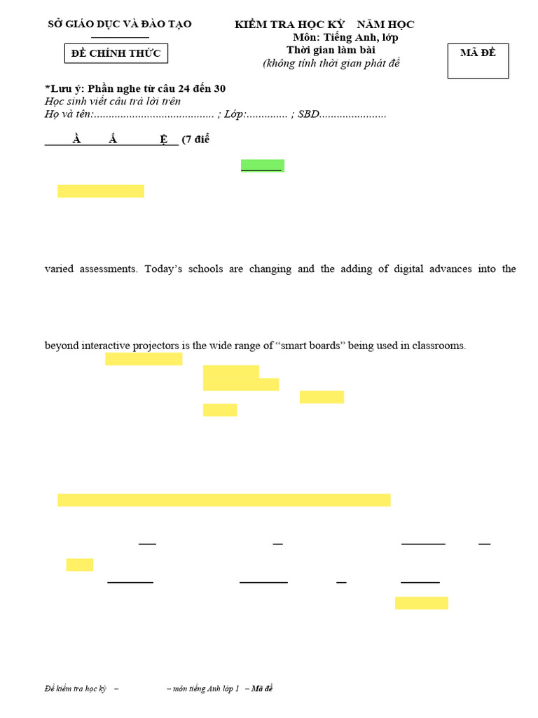 KTHKII - NH2021 - 2022 - Anh - 10 | PDF