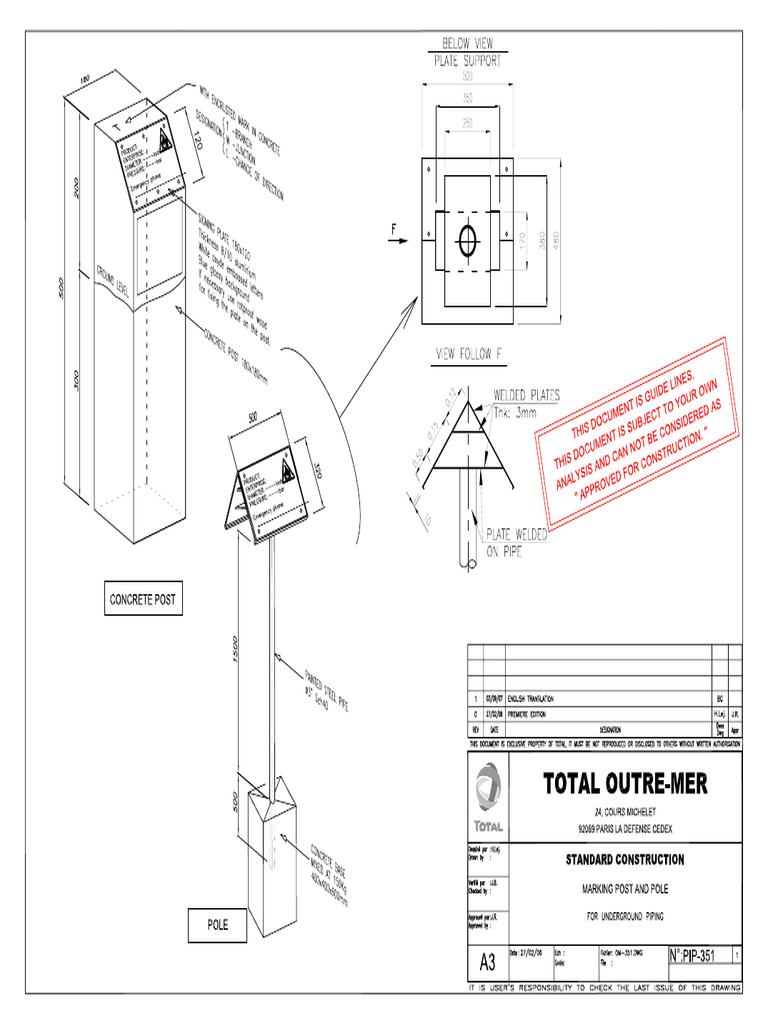 Pip-351-Marking Post and Pole For Underground Piping | PDF