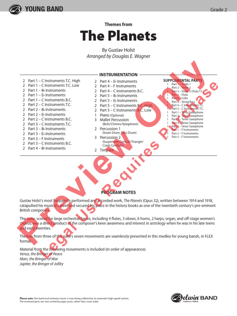 The Planets: Preview Only | PDF | The Planets | Musical Instruments