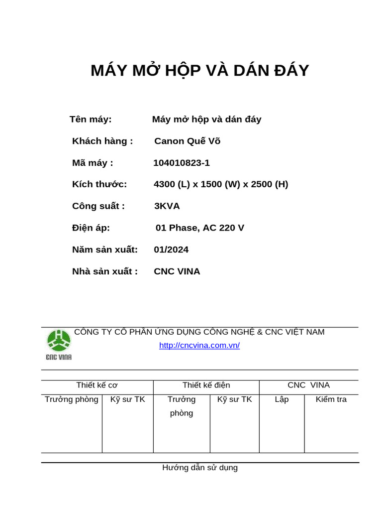 01.HDSD-Máy M H P Dán Đáy - Final-V2 | PDF
