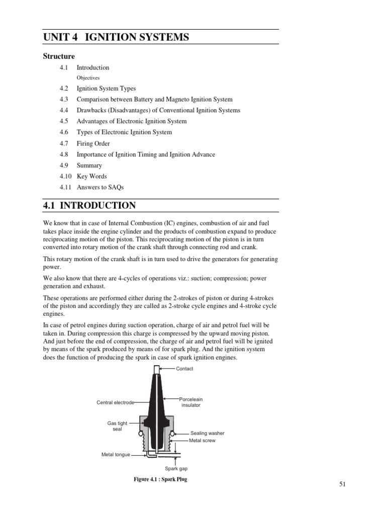 Unit 4 Ignition Systems Structure | PDF | Ignition System | Direct Current