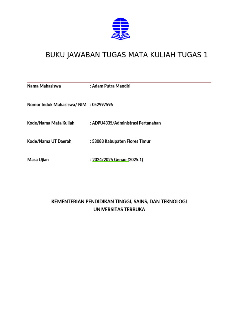 Tugas Administrasi Pertanahan | PDF