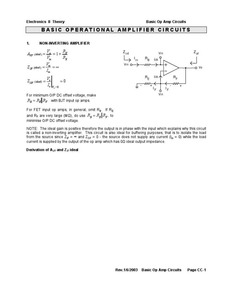 Op Amp Basics | PDF | Amplifier | Operational Amplifier
