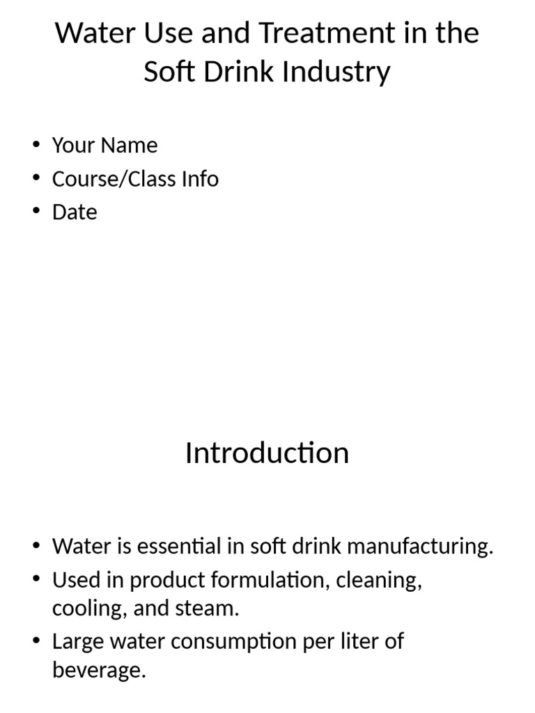 Water Treatment Soft Drink Industry | PDF | Water Purification | Sewage ...