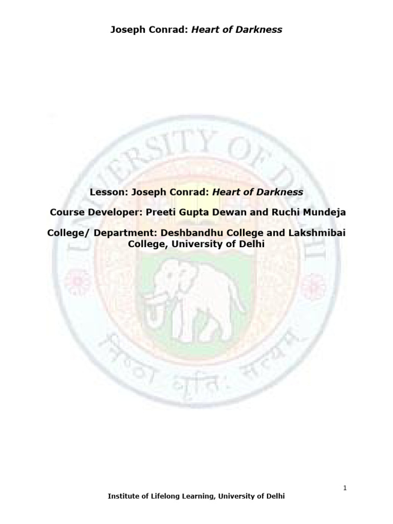 Joseph Conrad Heart of Darkness | PDF | Heart Of Darkness | Joseph Conrad