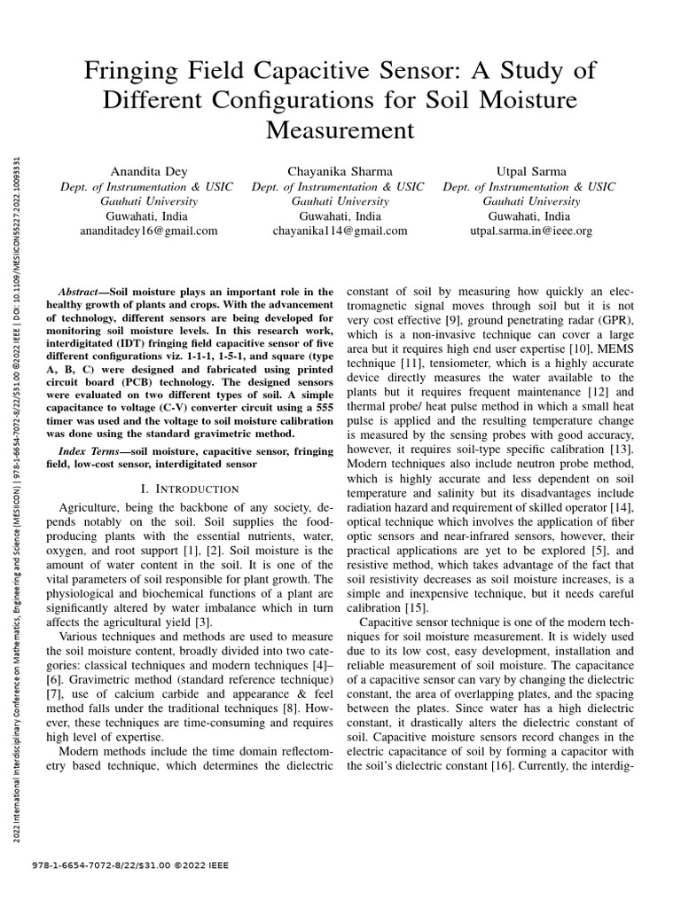 Fringing Field Capacitive Sensor A Study of Different Configurations ...