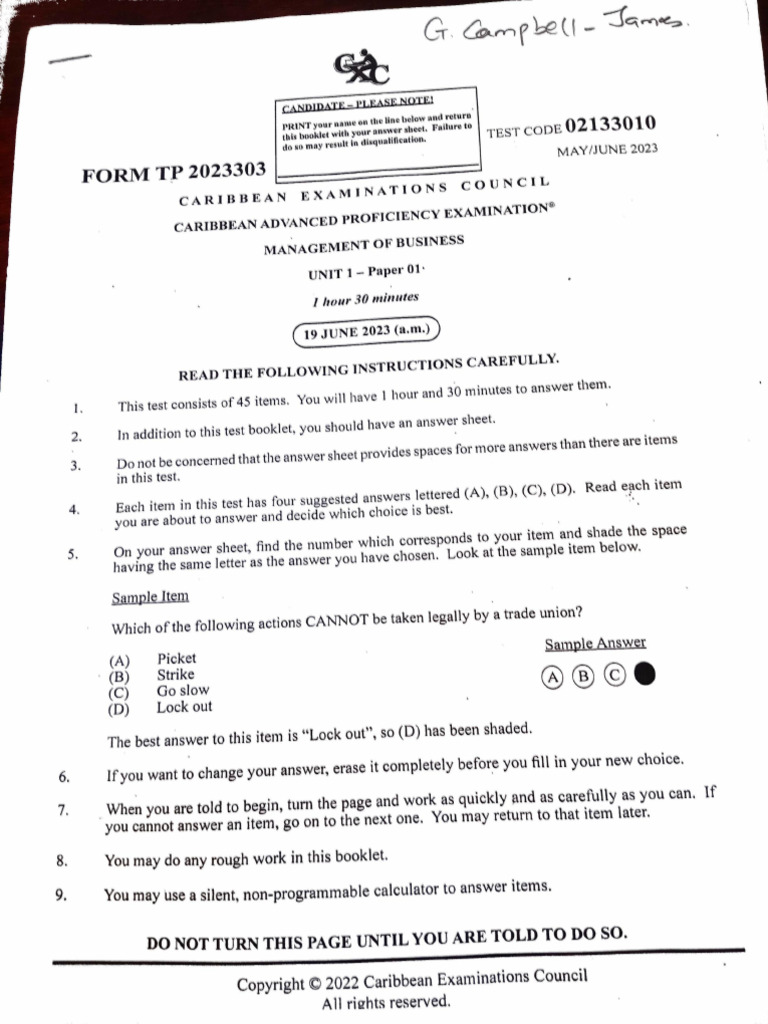 Mob June 2024 P1 U1 | PDF