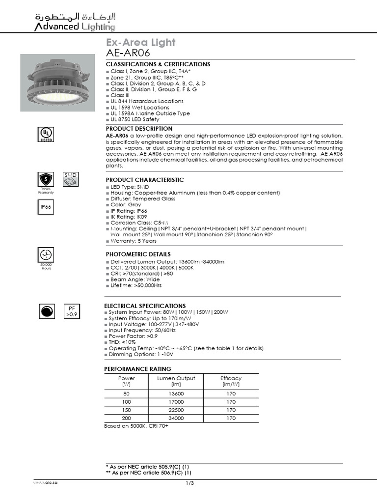 LED Explosion-Proof Light AE-AR06 | PDF | Electricity | Electrical ...