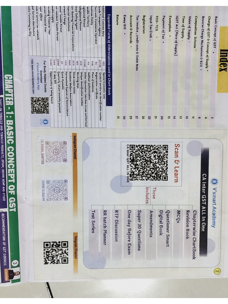 CA Inter Gst Chart Book Part 1 | PDF