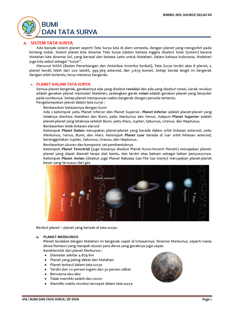 Bahan Ajar Bumi Dan Tata Surya | PDF