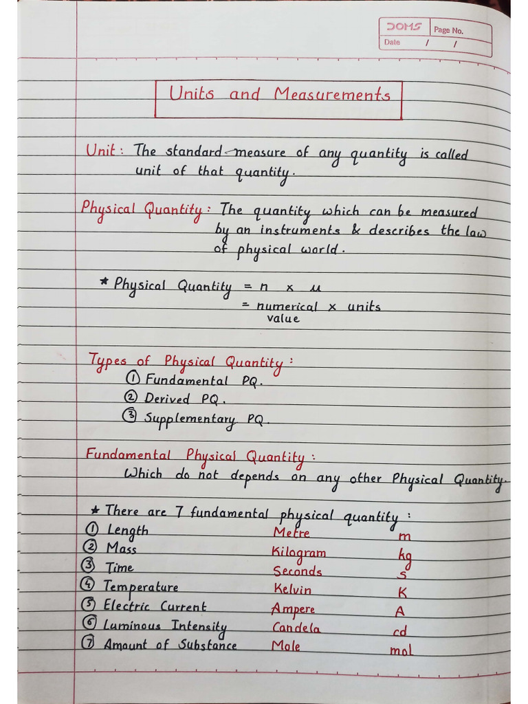 Unit and Measurements | PDF
