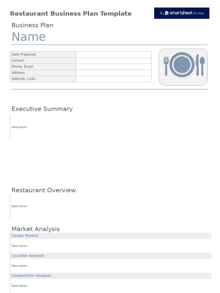 Restaurant Business Plan Template | PDF