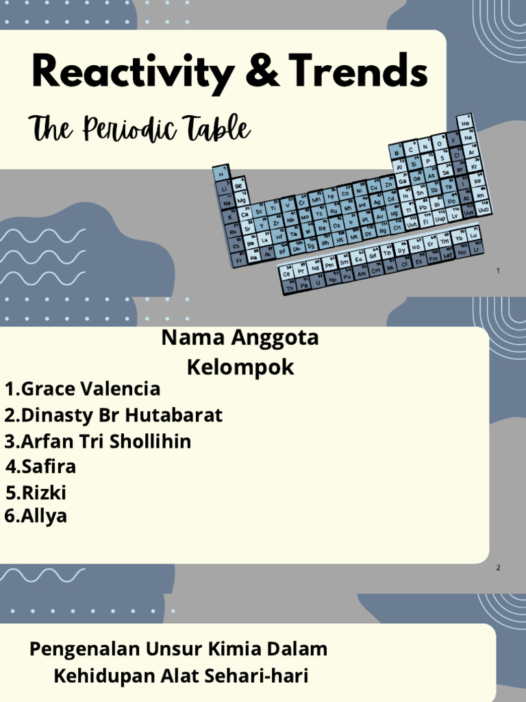 Reactivity in the Periodic Table Chemistry Presentation in a Blue Bold ...