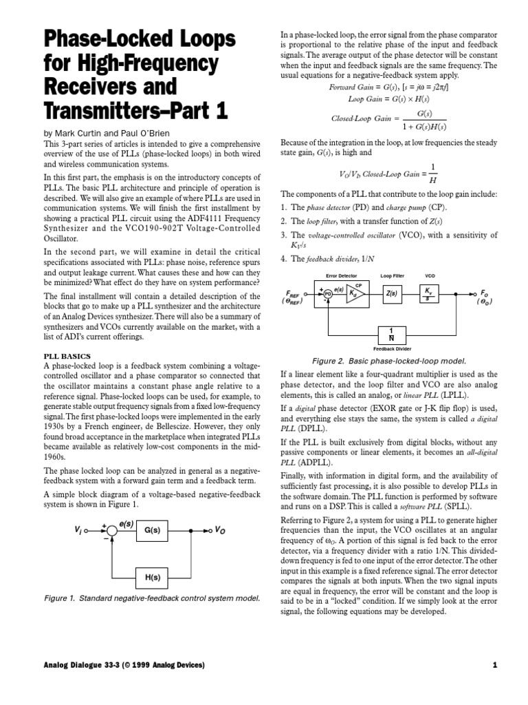 PLL Design Part #1 | PDF | Detector (Radio) | Telecommunications