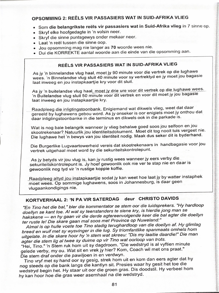 Afrikaans Literature (Booklet 2) | PDF