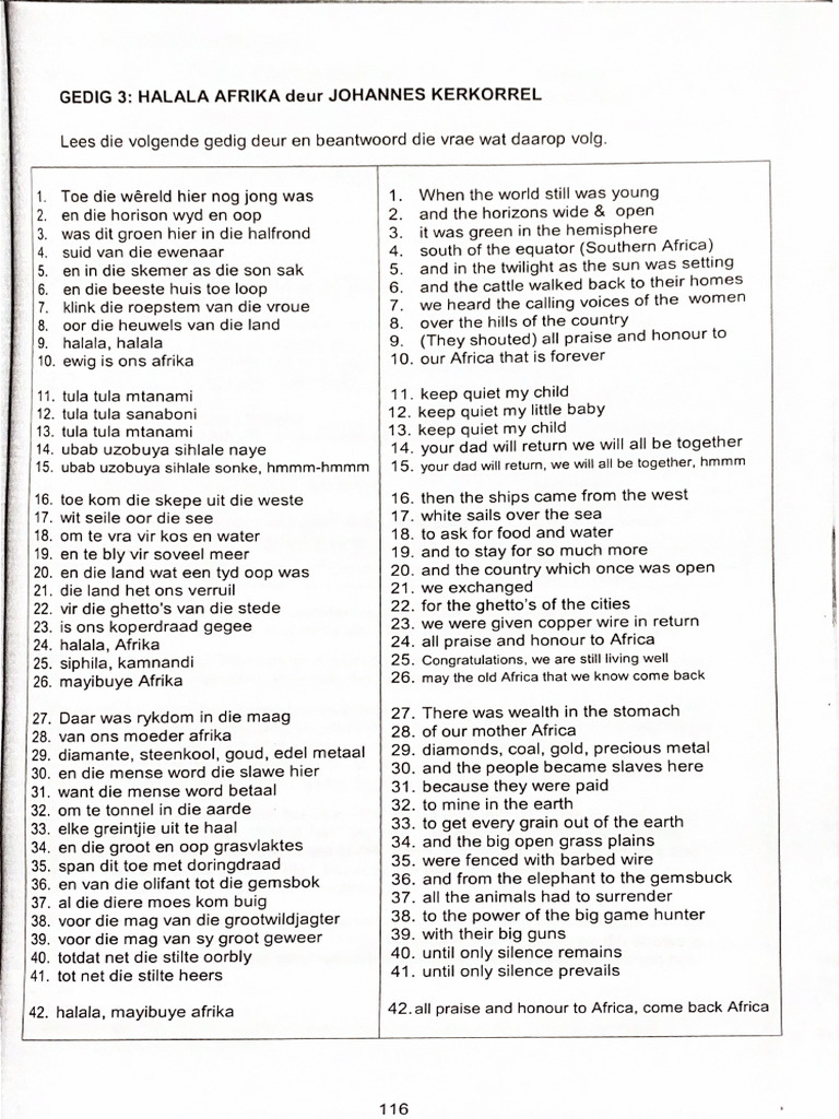 Afrikaans Literature (Booklet 5) | PDF