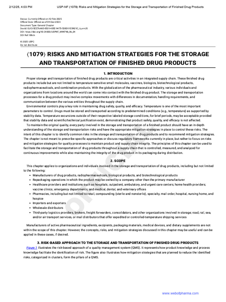 Drug Product Storage Risk Mitigation Guide | PDF | Risk