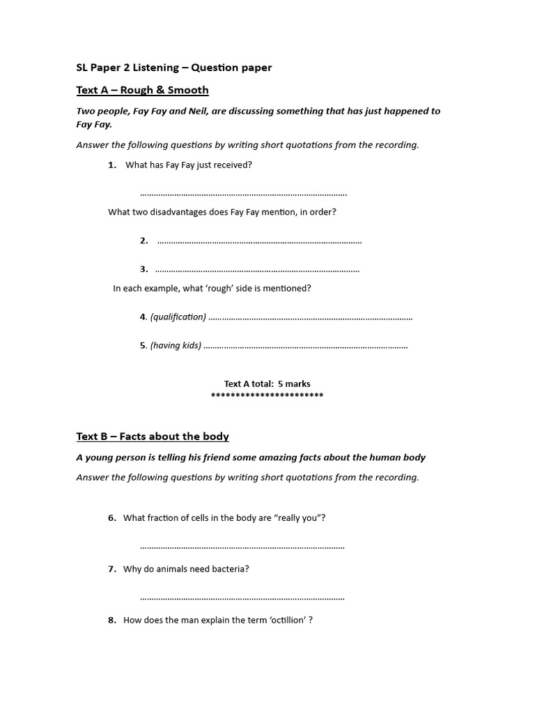 Listening Practice-2 Revision For SEE-2 | PDF | Perfume