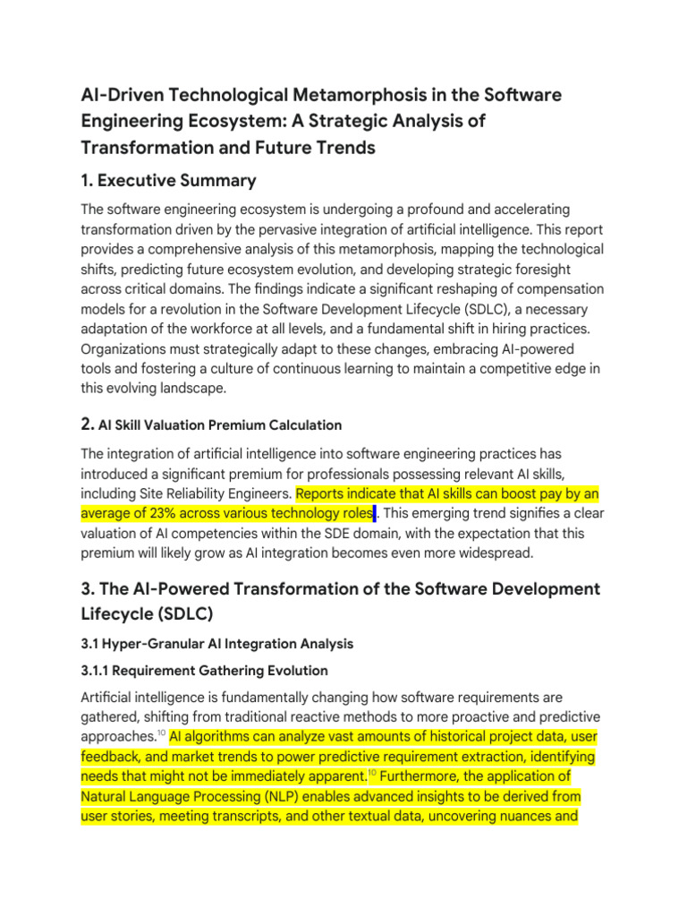 AI's Impact On Software Engineering | PDF | Artificial Intelligence | Intelligence (AI) & Semantics
