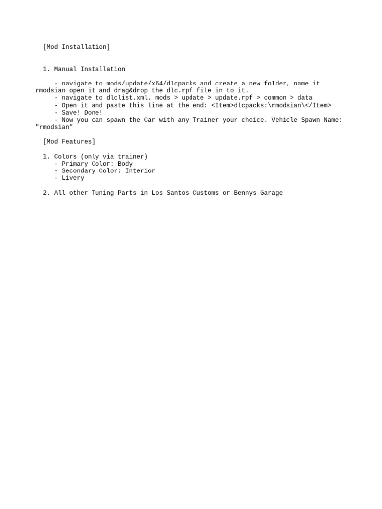 Mod Installation | PDF