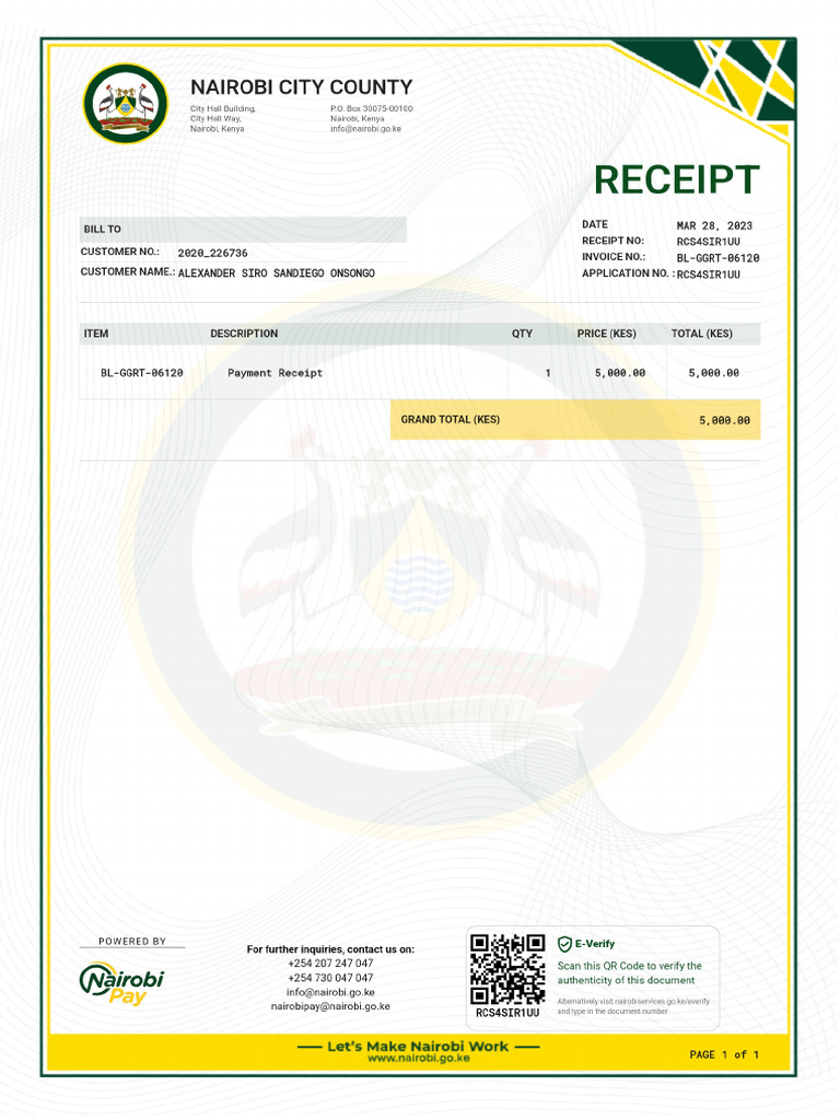 Payment Receipt | PDF