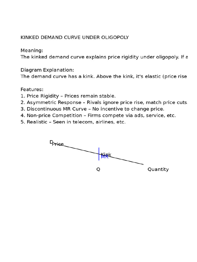Kinked Demand Curve Answer | PDF