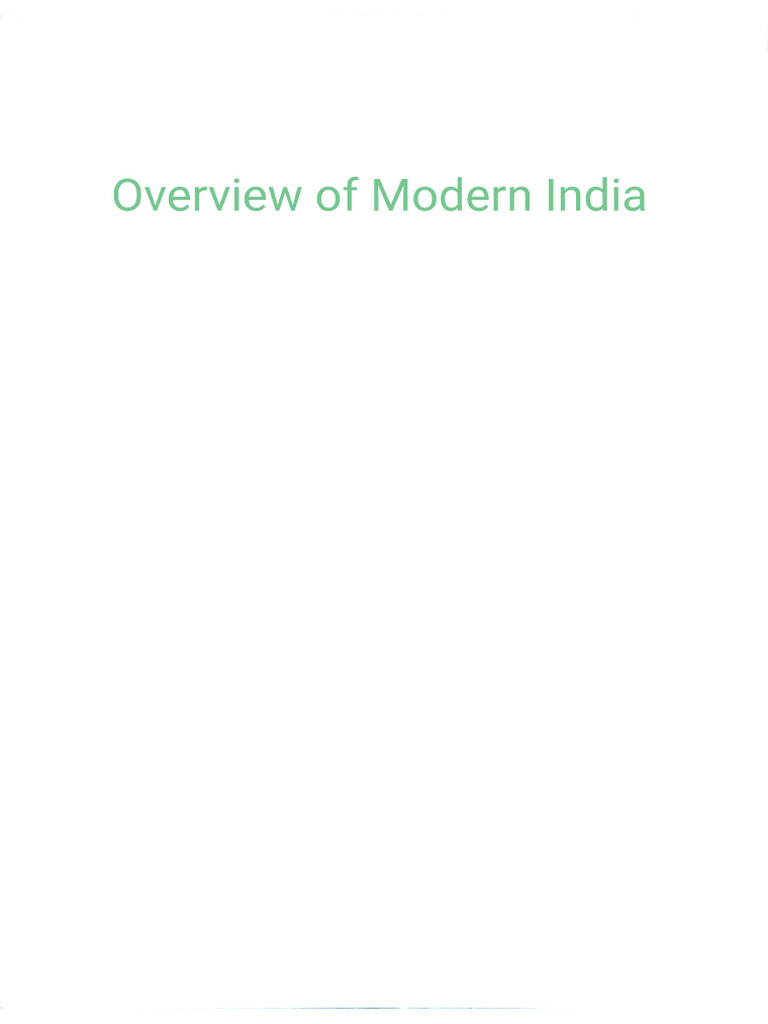 23. Overview of Modern India | PDF