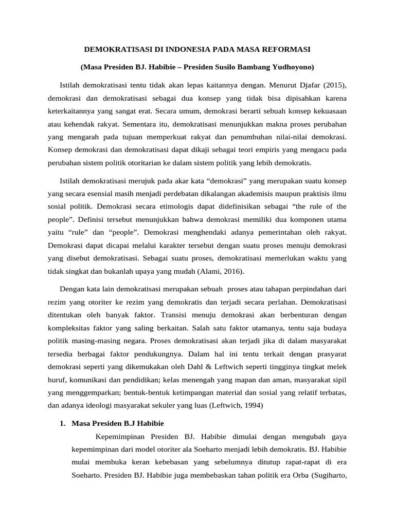 Demokratisasi Di Indonesia | PDF