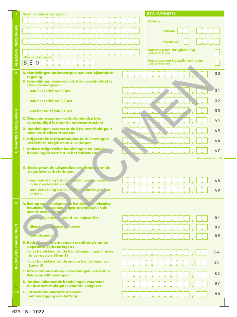 Aangifte BTW Formulier | PDF