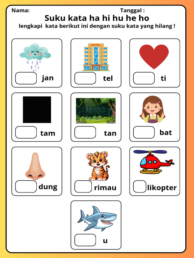 Suku Kata Ha Hi Hu He Ho | PDF