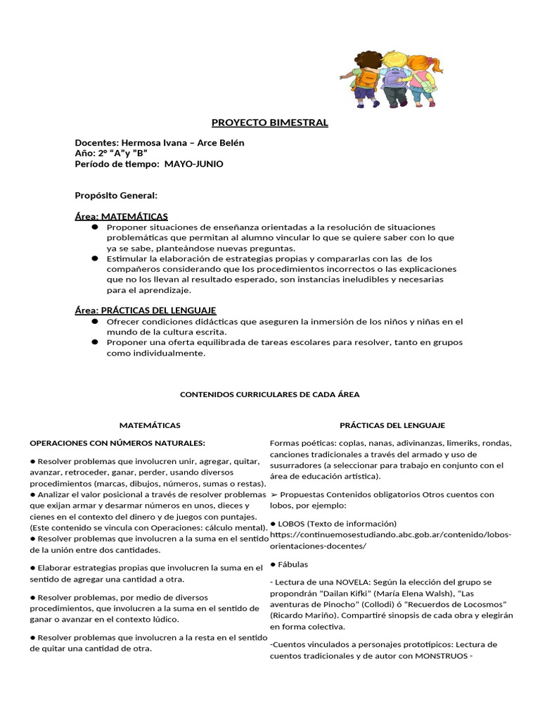 Proyecto Bimestral Mayo-Junio | PDF | Enseñando | Aprendizaje