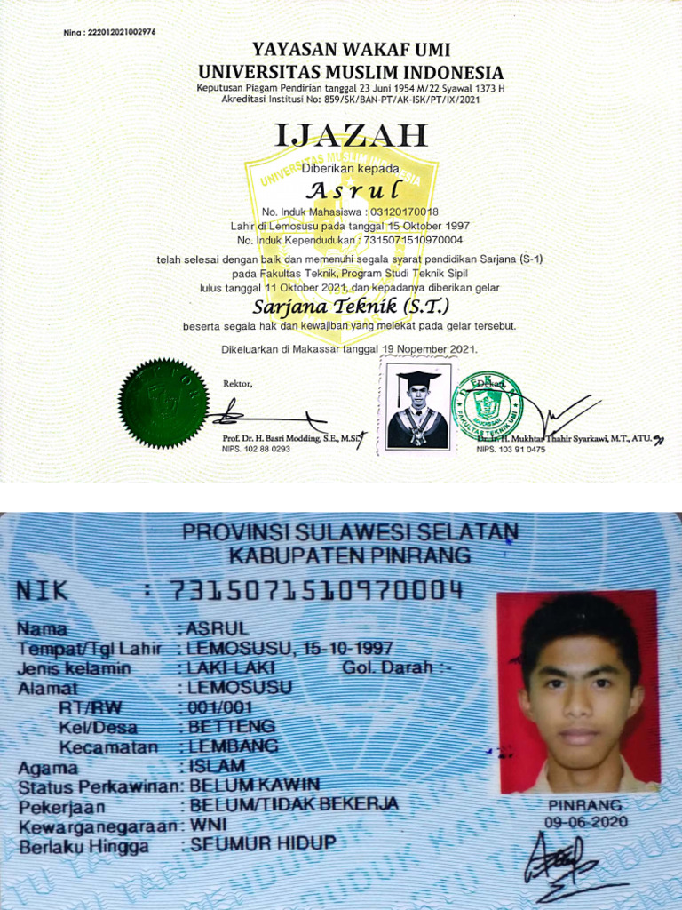 IJAZAH,KTP,NPWP ASRUL | PDF
