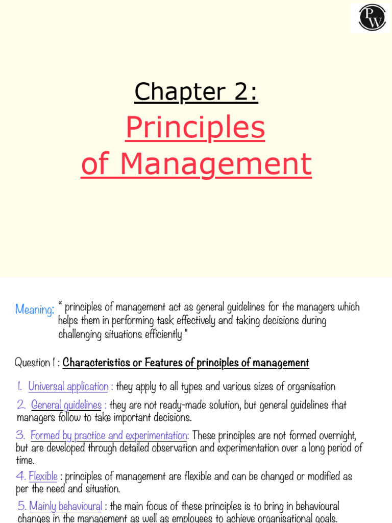 Handwritten Notes - Principles of Management | PDF | Business