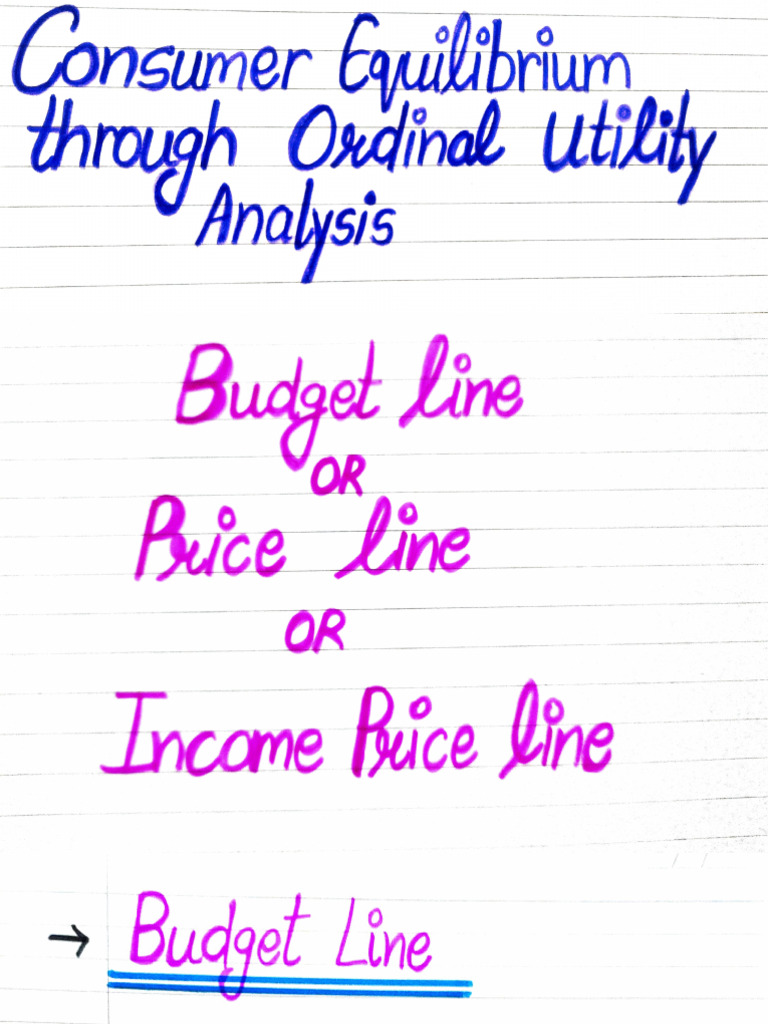 Consumer Equilibrium Analysis Notes | PDF | Economics | Microeconomics