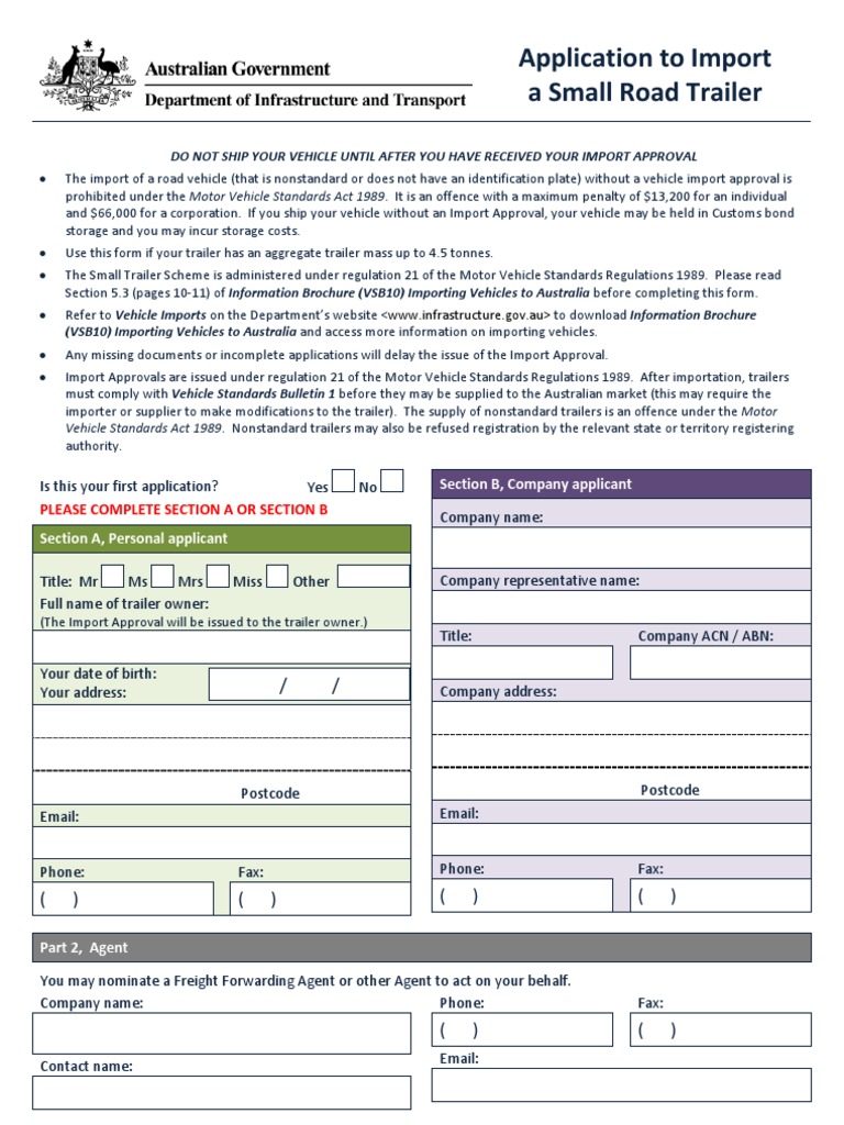 SM Road Trailer App 201107 | PDF | Trailer (Vehicle) | Cheque