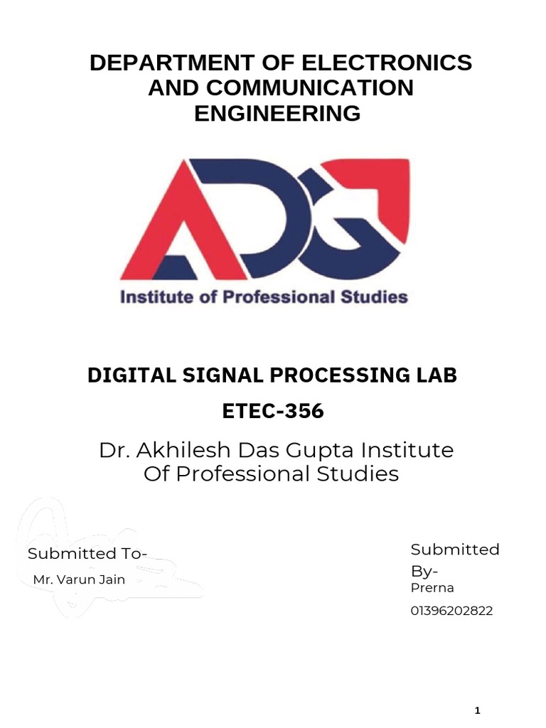 DSP Lab Mannual PDF | PDF | Discrete Fourier Transform | Matlab