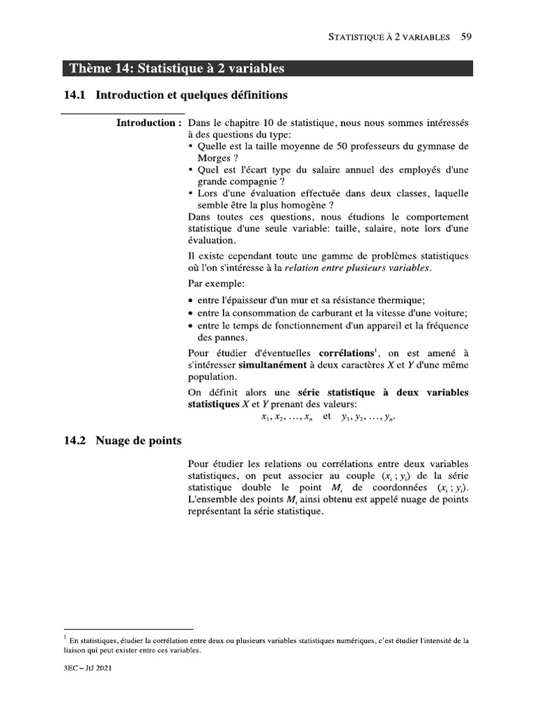 Stat à Deux Variables Pdf