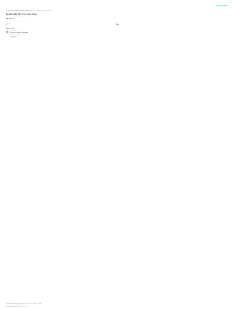 01 Manualfor Dhar Pethe Leadership Effectiveness Scale DLEScale | PDF