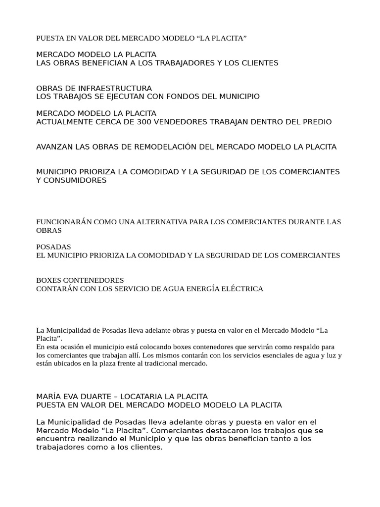 Remodelacion de La Placita | PDF